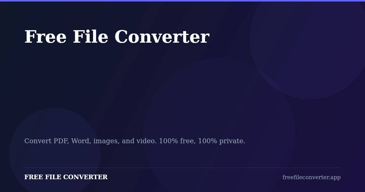 Free File Converter | PDF, Images & Video Tools